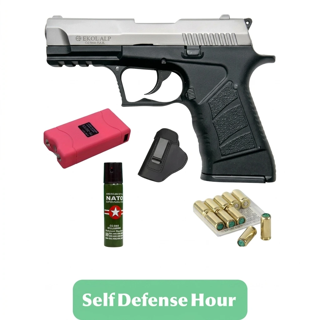 Ekol ALP Cal 9mm, Holster, 10 Blanks & Pepper Spray – Self-Defense ...